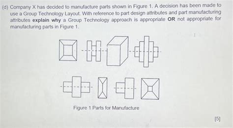 Solved D Company X Has Decided To Manufacture Parts Shown