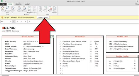 Aplikasi Raport Excel Dilengkapi Fitur Tarik Data Web Service Dapodik