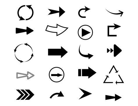 Set Arrow Icons Collection Different Types Of Arrows Sign Black Arrows Fully Editable 48114289