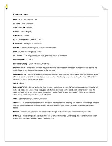 Of Mice And Men Exam Preparation And Practice Teaching Resources