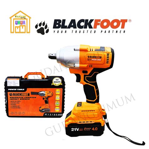 Jual Mesin Impact Wrench Cordless Brushless 21V BLACKFOOT Mesin Bor