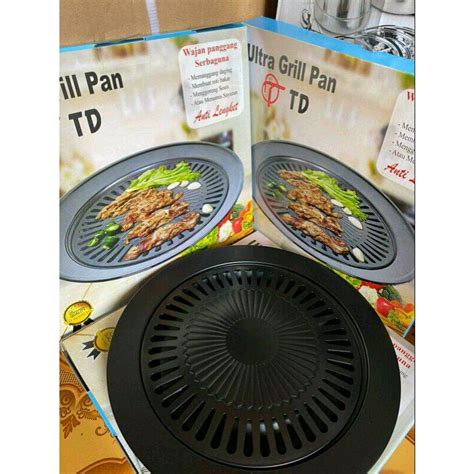 Jual Panggangan BBQ Bulat Cm Ultra Grill Pan Plate Smokeless Anti Lengket GRILL PLATE PAN