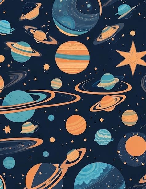 Premium Ai Image Seamless Pattern Of The Moon