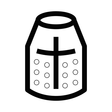 Minimalistic Outline Of A Crusader Helmet Illustration Symbolizing