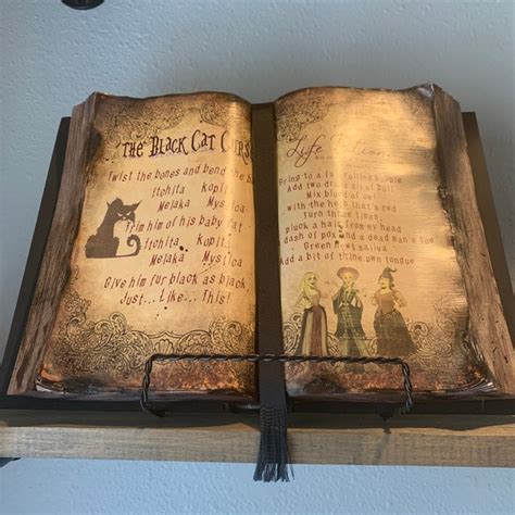 Black Cat Curse And Life Potion Spell Book Hocus Pocus Inspired Etsy