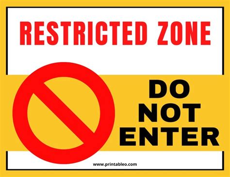 20 Restricted Area Signs Download Printable Free Pdfs