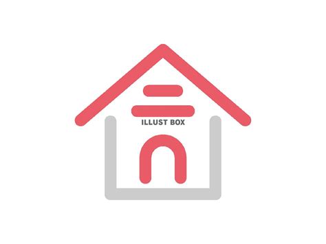 無料イラスト とてもシンプルな赤い屋根の家のアイコン