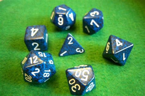 Set Of 7 Speckled Stealth Dice Game Master Dice