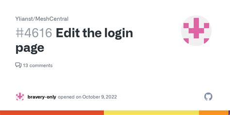 Edit The Login Page · Issue 4616 · Ylianstmeshcentral · Github