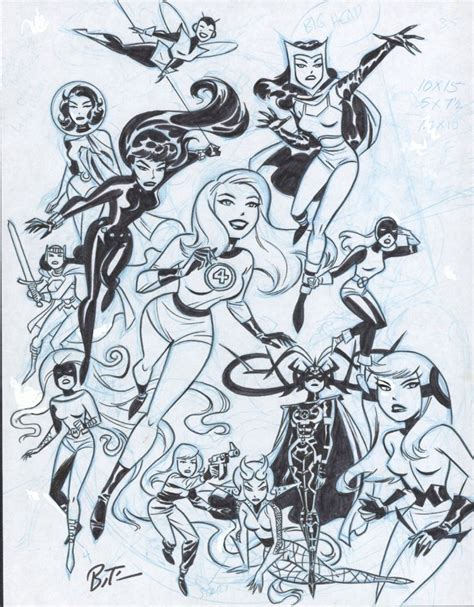 Women Of Marvel Prelim In Albert Moys Bruce Timm Comic Art Gallery