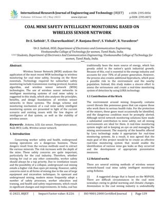 COAL MINE SAFETY INTELLIGENT MONITORING BASED ON WIRELESS SENSOR