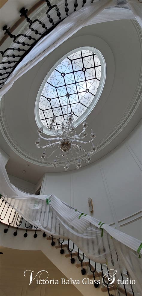 Modern Oval Stained Glass Skylight Ceiling Edgehill