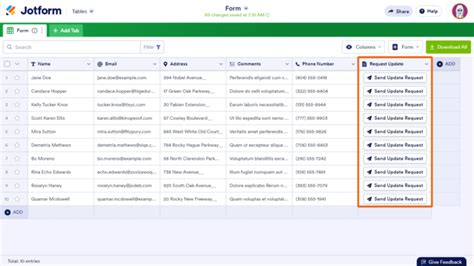 How To Request Submission Updates In Jotform Tables