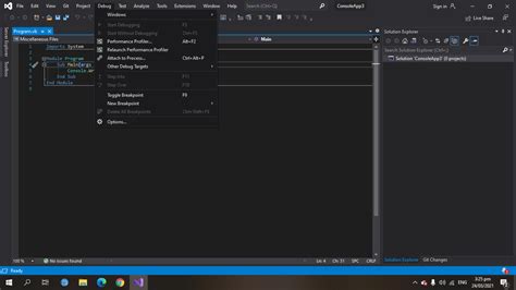 Vb Net Disabled Start And Debug Button Stack Overflow