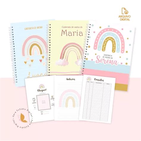 Capas e folhas extras para caderneta de saúde Feminina Sara Estúdio