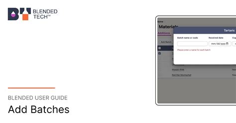 add batches blended user guide