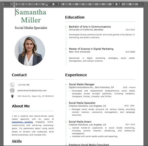 Cv Template Editable Cv Word Cv A4 Size Cv Etsy Canada