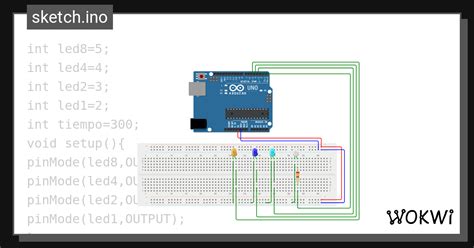 Conteo De Numeros En Binario Wokwi Esp32 Stm32 Arduino Simulator