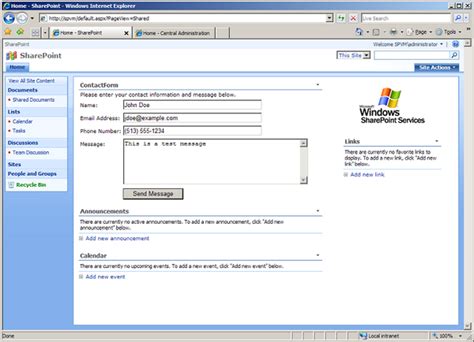 Ved Creating A Contact Form Web Part For Sharepoint