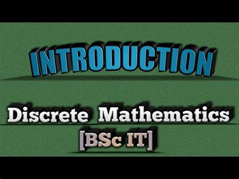 Introduction To Discrete Maths Discrete Mathematics YouTube