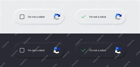 Premium Vector Im Not A Robot Captcha Button Set Dark And White
