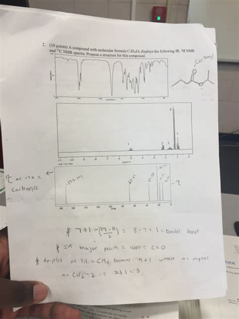 Solved A Compound With Molecular Formula C 7H 14O 3 Displays Chegg