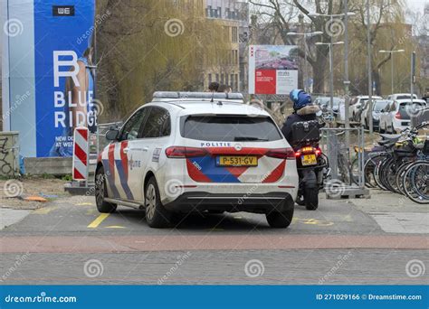 Police Car Pulling Over A Scooter At Amsterdam The Netherlands 22 2