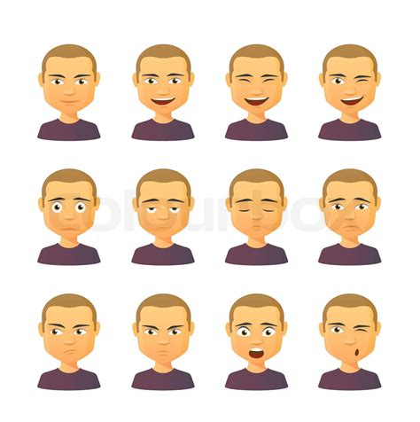 Male Avatar Expression Set Stock Vector Colourbox