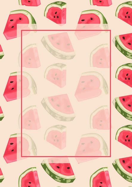 Premium Vector Rectangular Background With Patterns Of Watermelons On