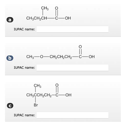 Solved A IUPAC Name IUPAC Name IUPAC Name IUPAC Name E Chegg Com
