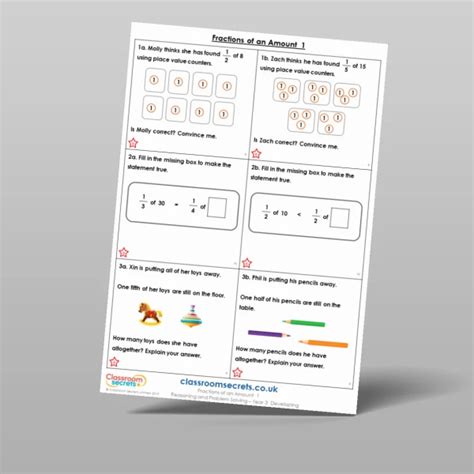 Year 3 Fractions Of An Amount 1 Reasoning And Problem Solving Resource Classroom Secrets