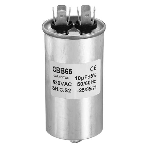 Uxcell Cbb65 10uf Run Capacitor10mfd Ac 630v Aluminum Case With 2