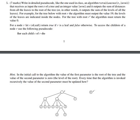 Solved Marks Write In Detailed Pseudocode Like The Chegg