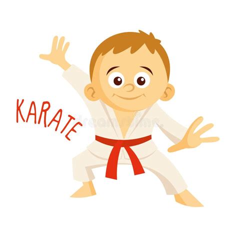 Clases De Deportes Atleta Karate Ilustración Del Vector Ilustración
