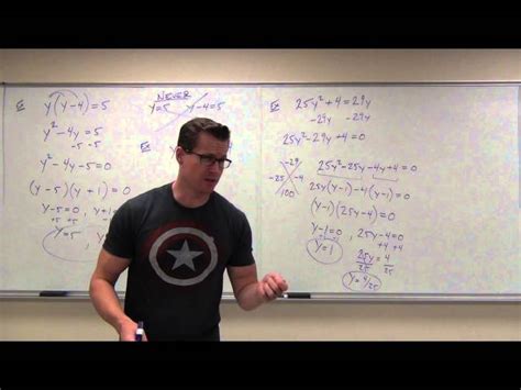 Free Video Intermediate Algebra Solving Equations By Factoring From
