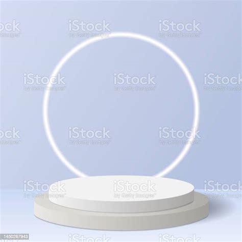배경은 무대 제품과 최소한의 파란색 벽 장면이 있는 벡터 3d 파란색 렌더링입니다 0명에 대한 스톡 벡터 아트 및 기타 이미지