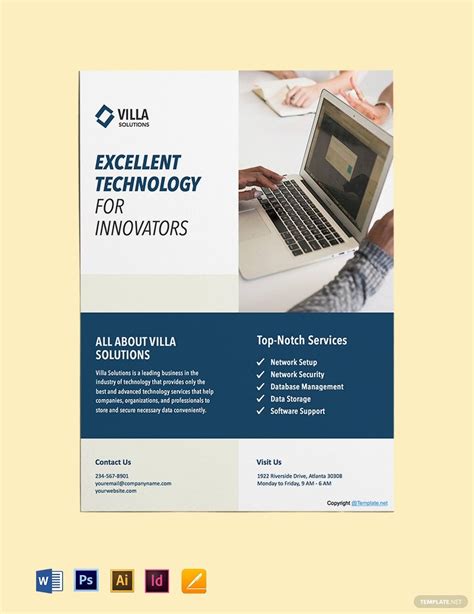 Simple It Flyer Template In Illustrator Pages Word Pdf Psd Download