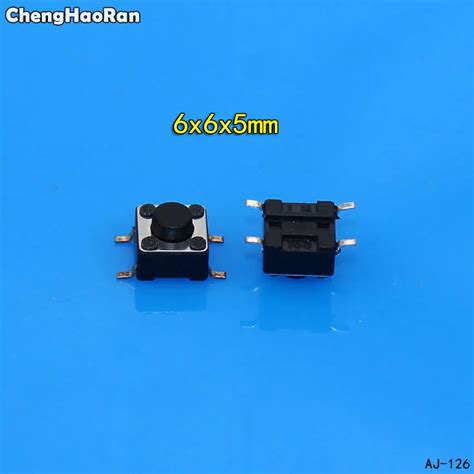 Chenghaoran 10pcs Smd Tact Push Button Switch 6x6x5mm Micro Switch 66