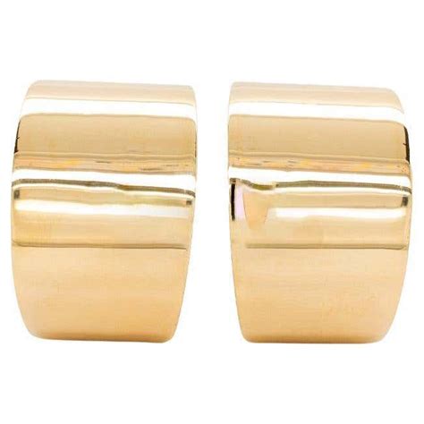 Glamorous 14k Yellow Gold Triple Hoop Earrings For Sale At 1stdibs