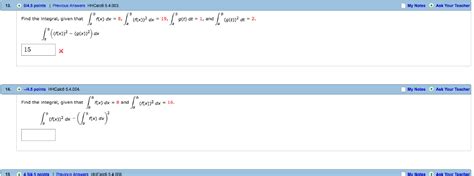 Solved Find The Integral Given That Integral B A F X Dx Chegg Com