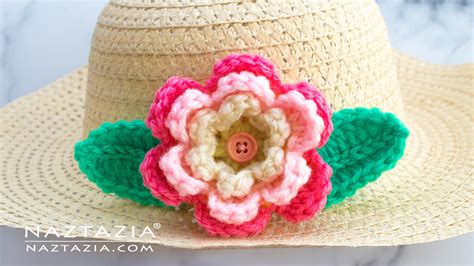 How To Crochet Flower For A Hat Naztazia