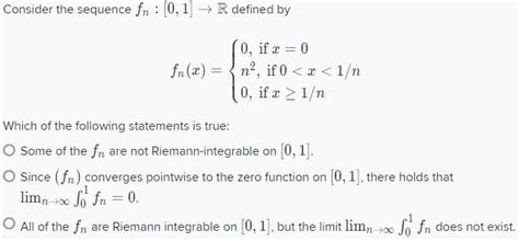 Solved Consider the sequence fn : 0,1] → R defined by fn (2) | Chegg.com