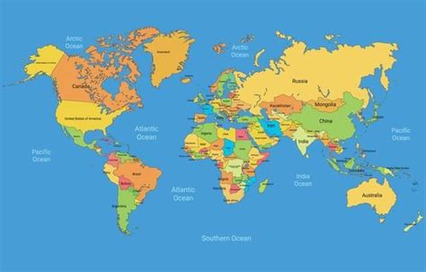 World Map With Country Names 20833849 Vector Art At Vecteezy World