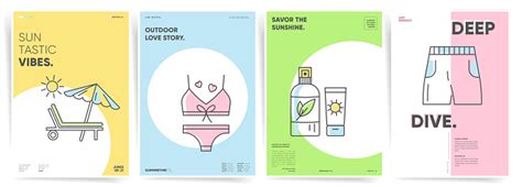 Summer Poster Designs Minimal Beach Party Vibes With Swimsuits