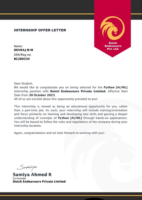 Devraj M M On Linkedin Levelup Internship Offerletter Growth