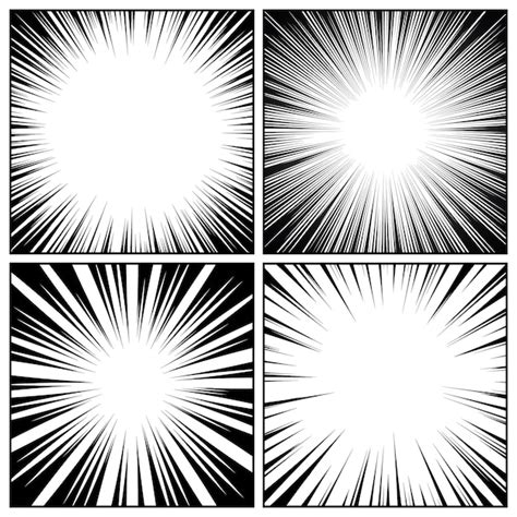 만화 책 방사선 컬렉션 만화 배경과 운동 속도 선 터 일러스트레이션 프리미엄 벡터