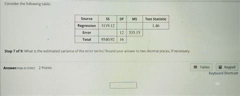 solved consider the following table source ss df ms test