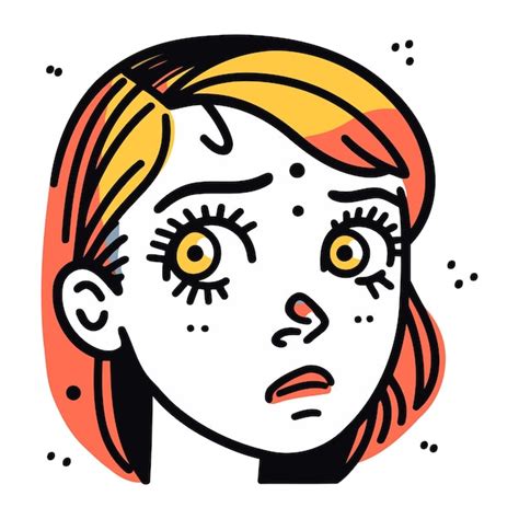 Premium Vector Young Woman With Freckles Vector Illustration In
