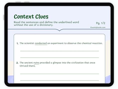 Use Context To Decode Worksheet L54a Workybooks