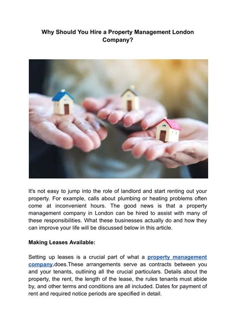 Ppt Why Should You Hire A London Property Management Company